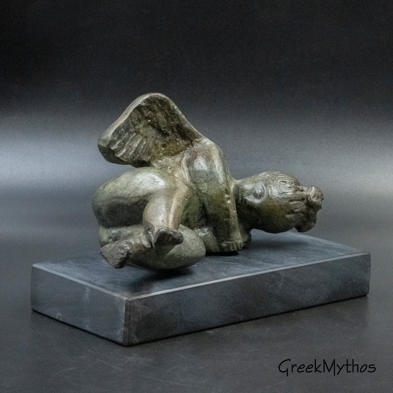 Sleeping Cupid Bronze Statue Ancient Greek God of Love and | Etsy