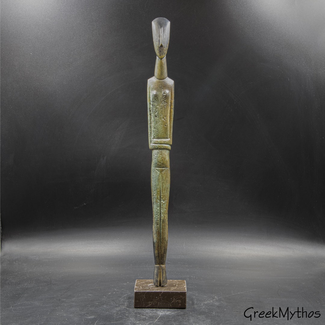 Cycladic Figurine Tall Statue, Ancient Greek Bronze Art Sculpture ...