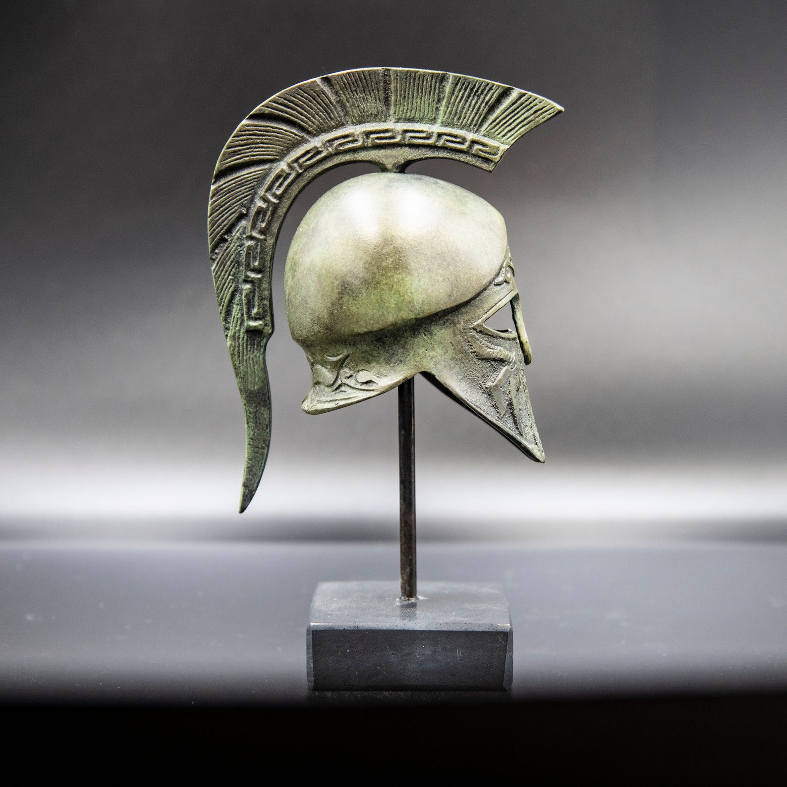 Ancient Greek Bronze Helmet, Greek Key Crest Helmet, Corinthian War ...