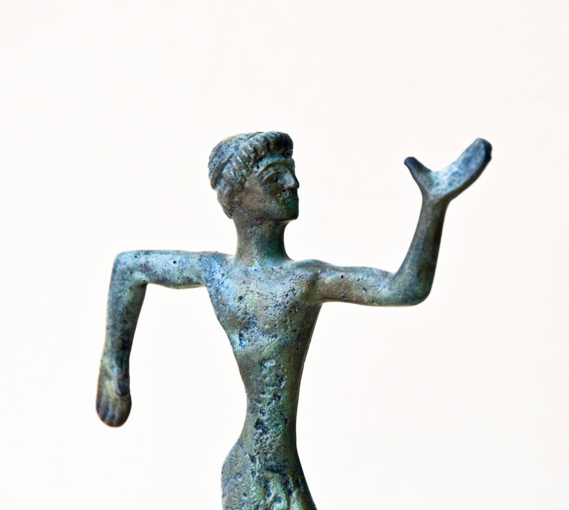 Ancient Greek Runner Athlete Bronze Statue, Metal Art Sculpture ...