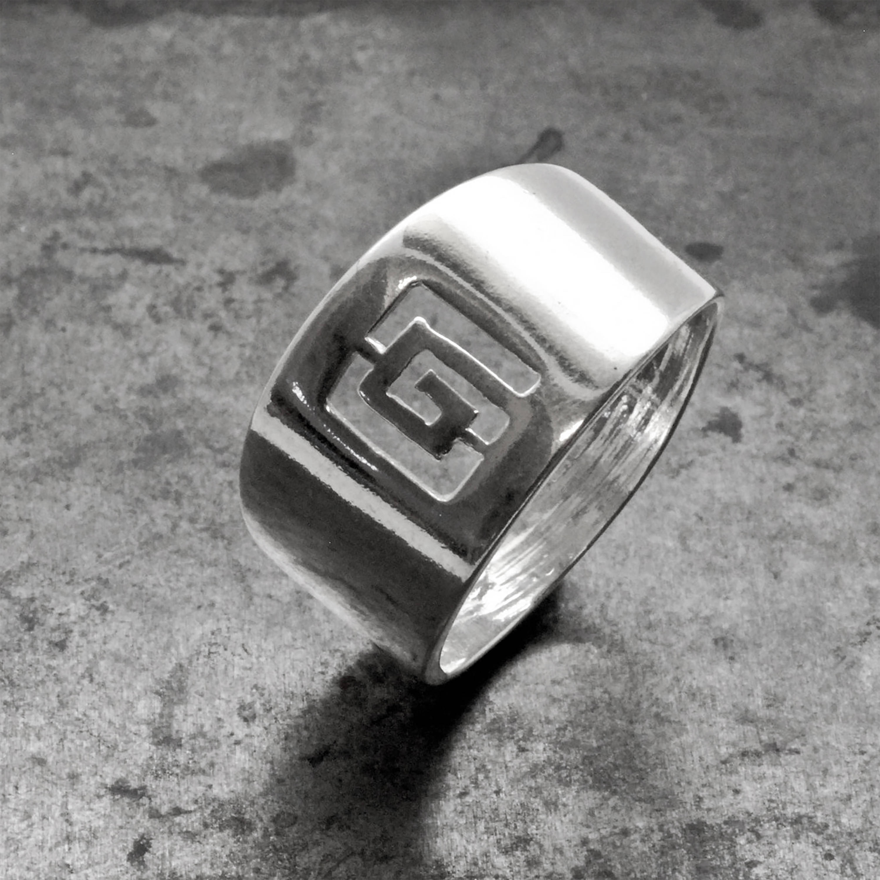 Greek Key Ring, Wide Band Sterling Silver Ring, Unisex Ring, Greek ...