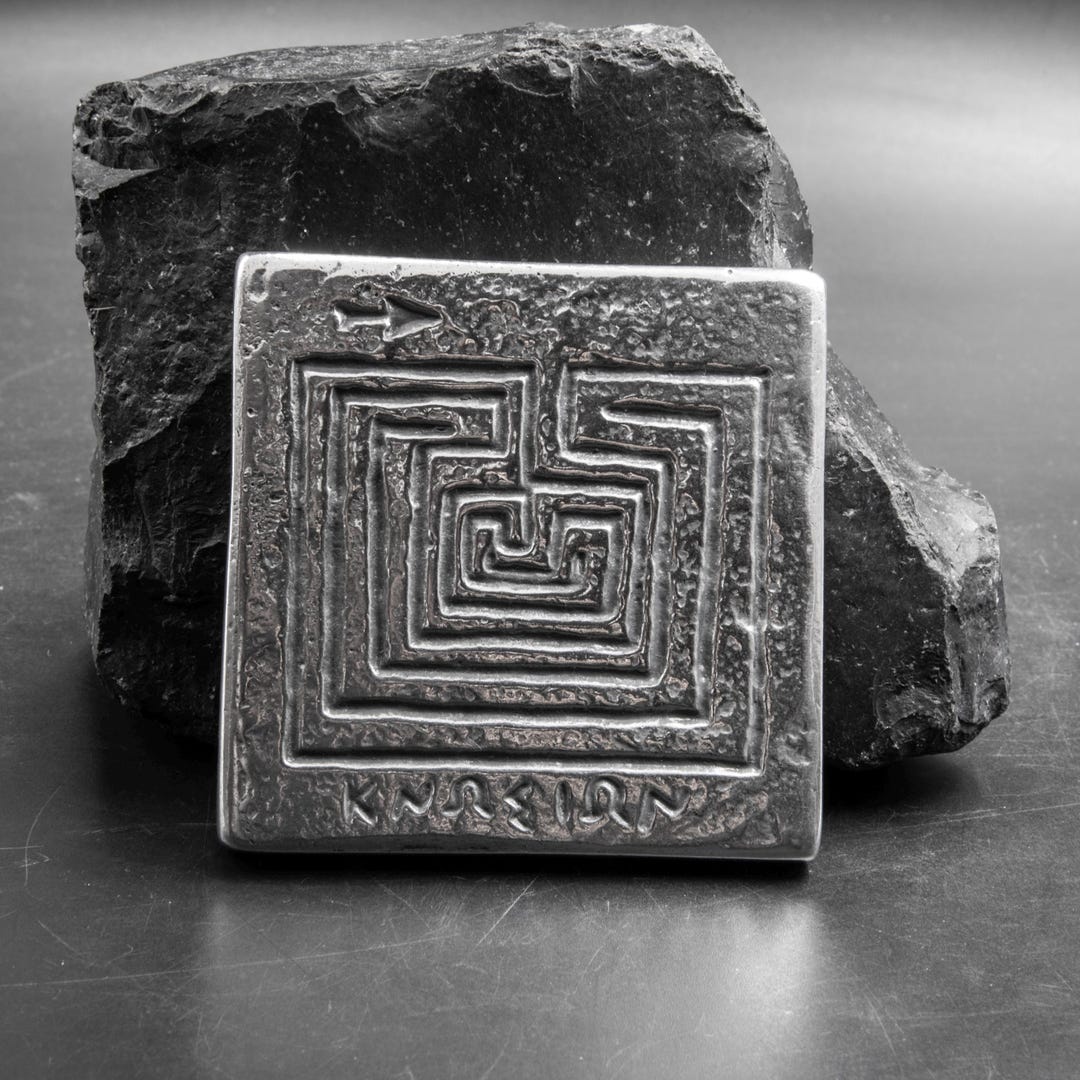 Ancient Greece Coin Replica With Maze Labyrinth Aluminium Paperweight ...
