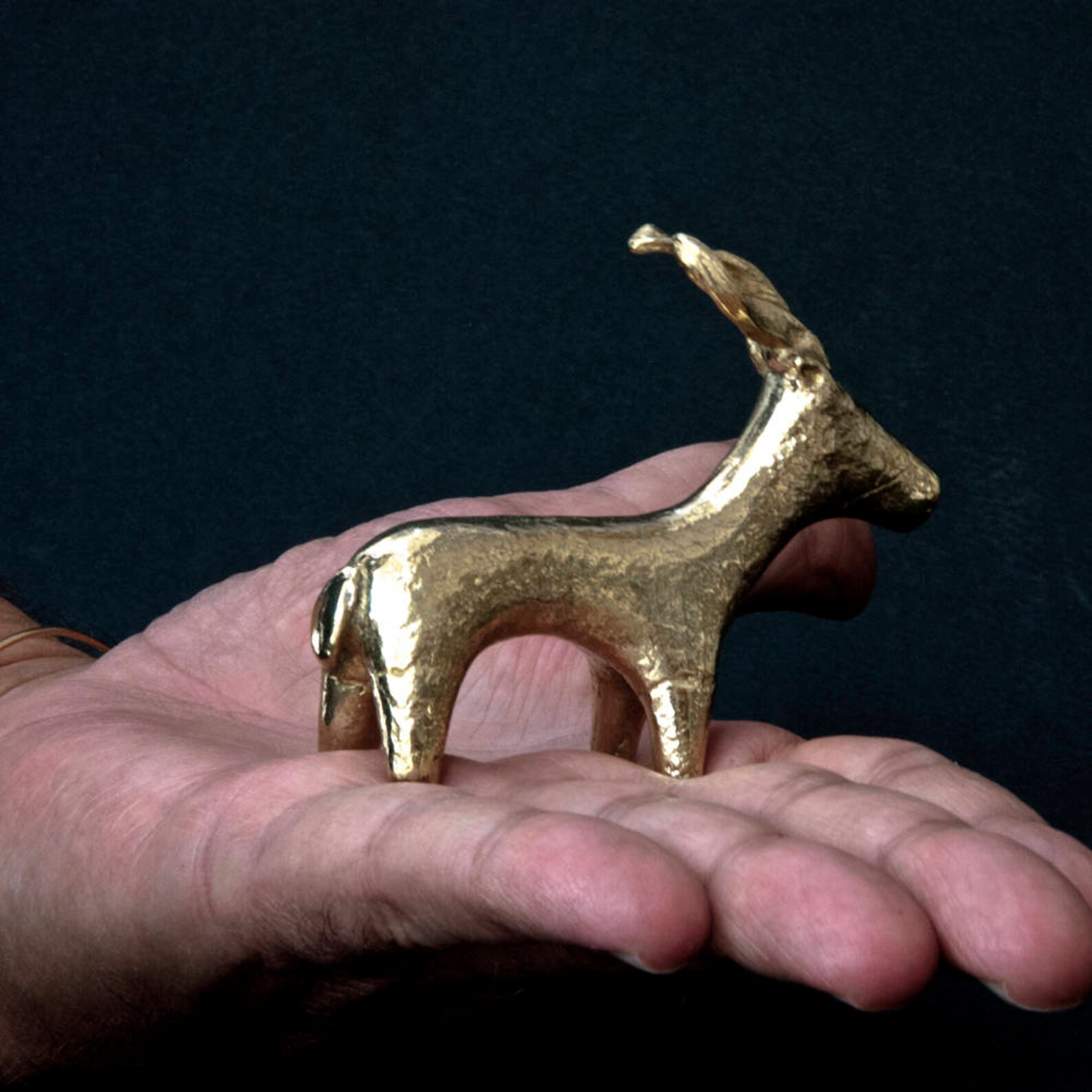 Golden Goat Santorini Greek Statue, Small Ibex Bronze Sculpture ...