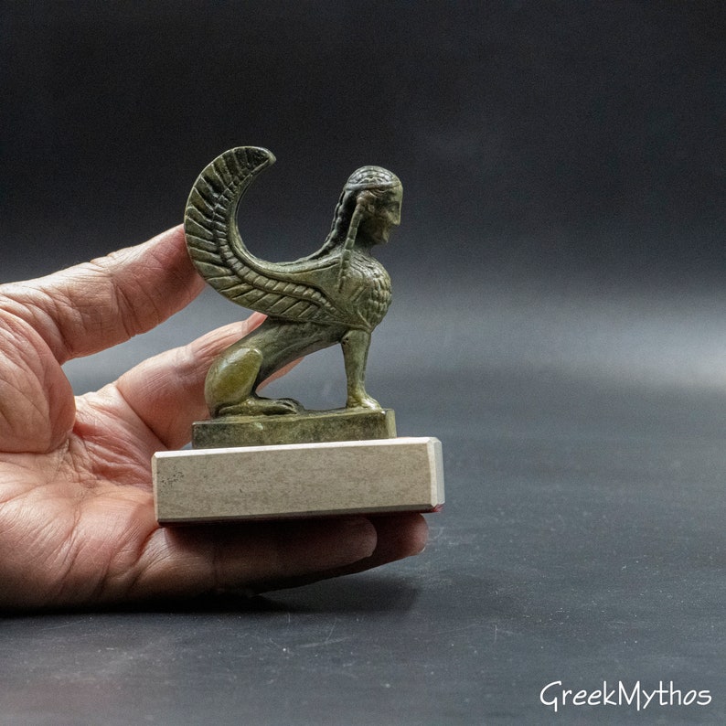 Ancient Greek Mythical Creature Sphinx Small Bronze Statue, Greek ...