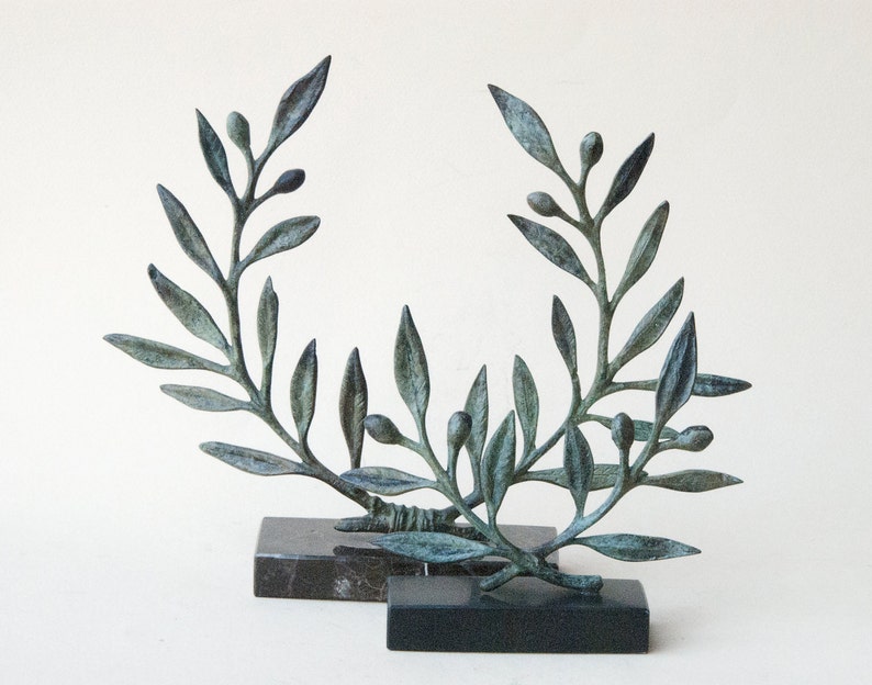 Bronze Olive Wreath Greek Sculpture, Olive Tree Branches, Ancient ...