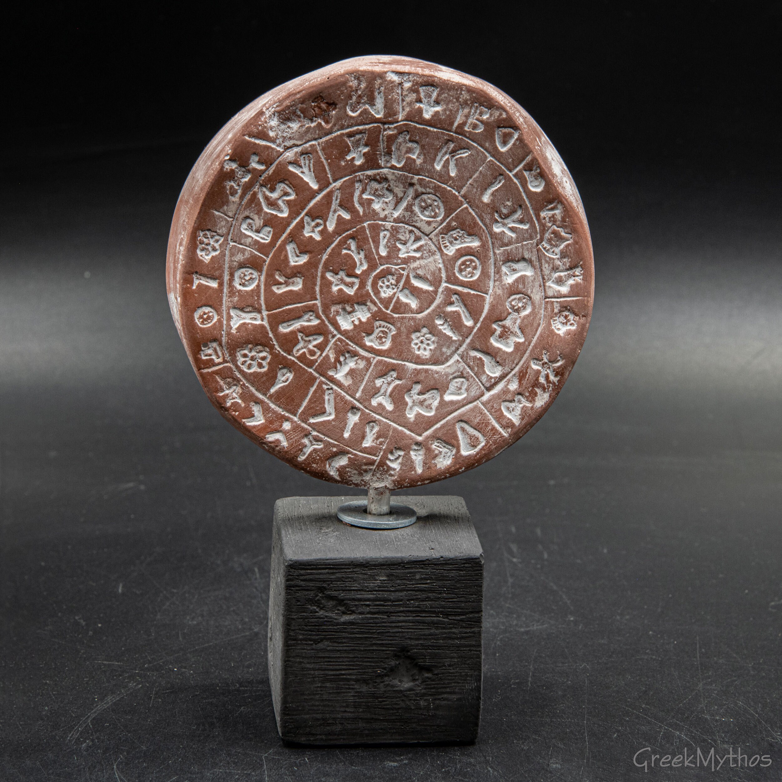 Small Minoan Phaistos Disc, Ancient Crete Greek Art Sculpture, Museum ...