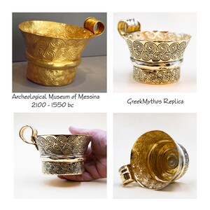 Mycenaean Gold Cup, Copper 24K Gold Plated Cup With Endless Spiral ...