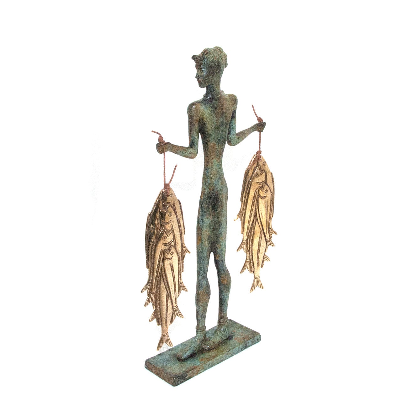 Santorini Fisherman Ancient Greek Bronze Statue, Cyclades Akrotiri ...