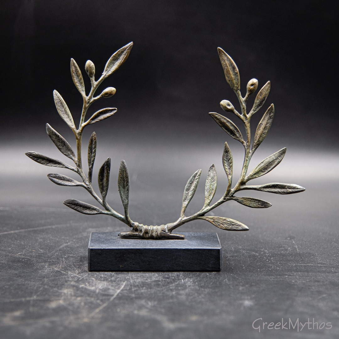 Bronze Olive Wreath Greek Sculpture, Olive Tree Branches, Ancient ...