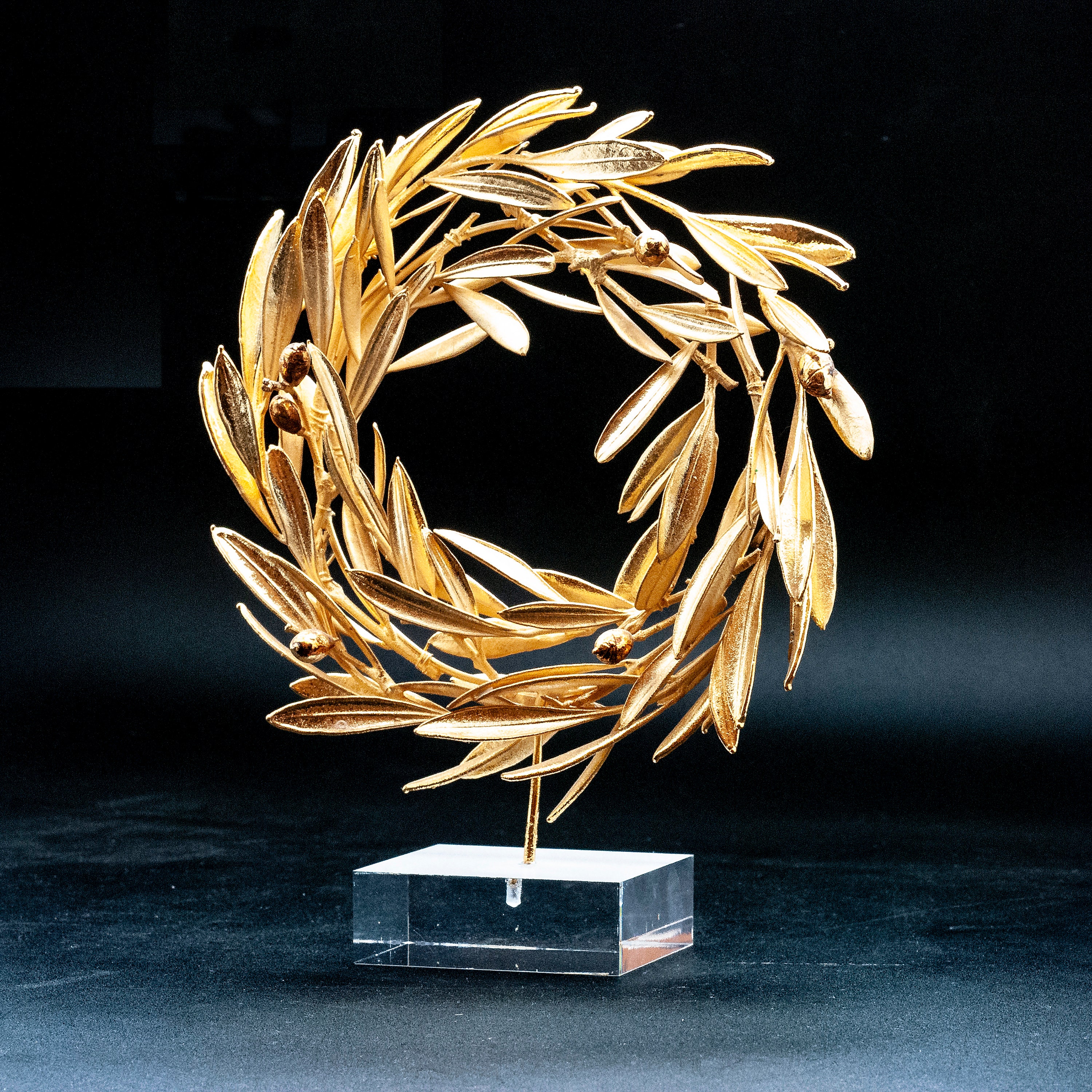Real Olive Tree Wreath 999 Fine Silver plated Or 24 Karats Gold plated real-olive-tree-wreath-999-fine-silver-plated-or-24-karats-gold-plated