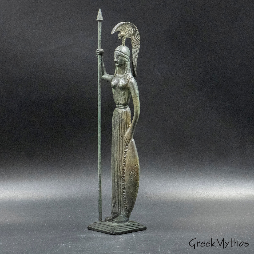 Greek Goddess Athena Bronze Statue, Greek Mythology, Metal Art ...