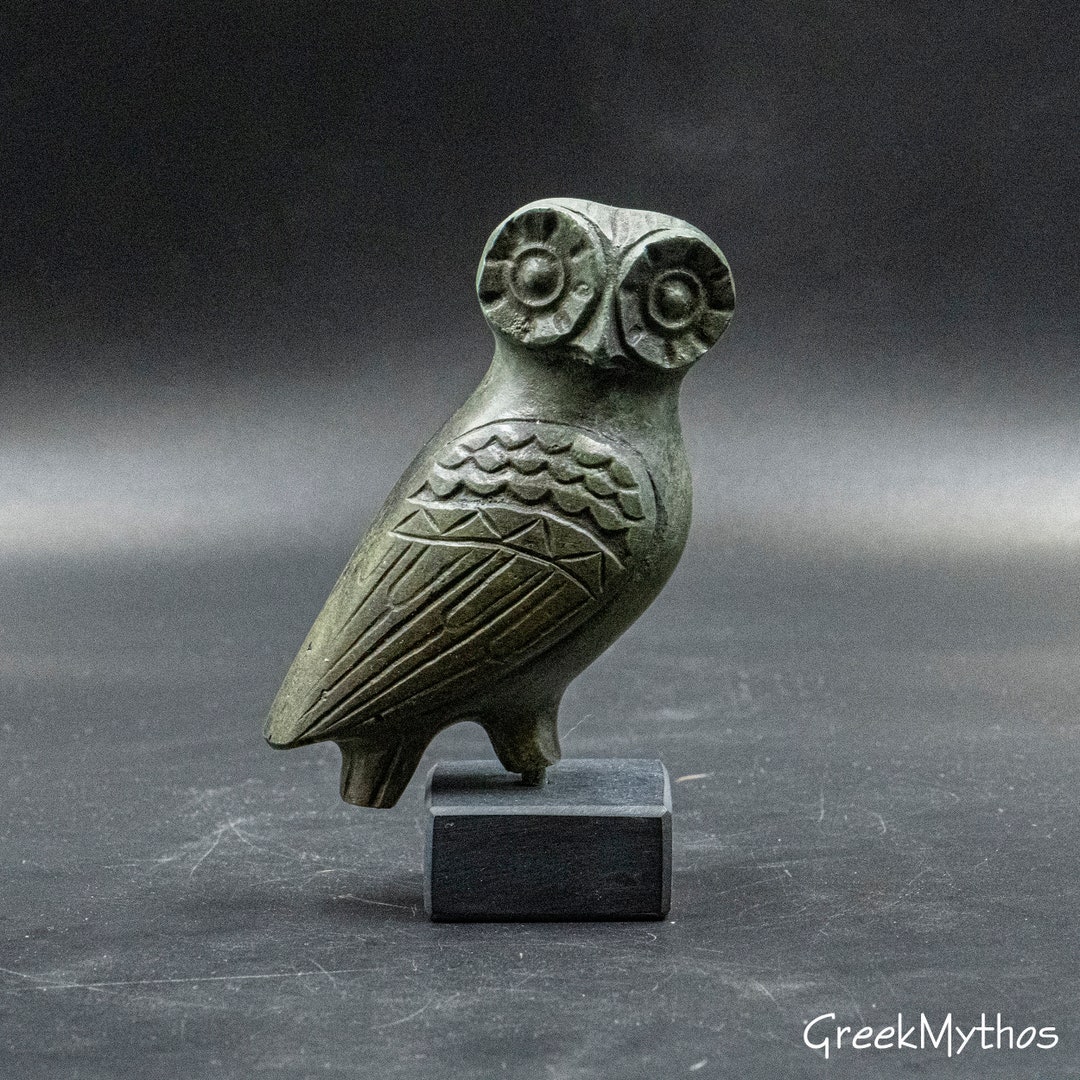 Bronze Owl Greek Metal Sculpture, Museum Replica, Ancient Greece Art ...