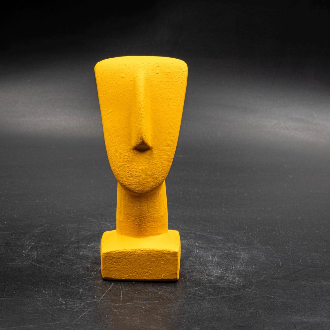 Cycladic Figurine Head Small Statue, Ancient Greek Abstract Minimalist ...