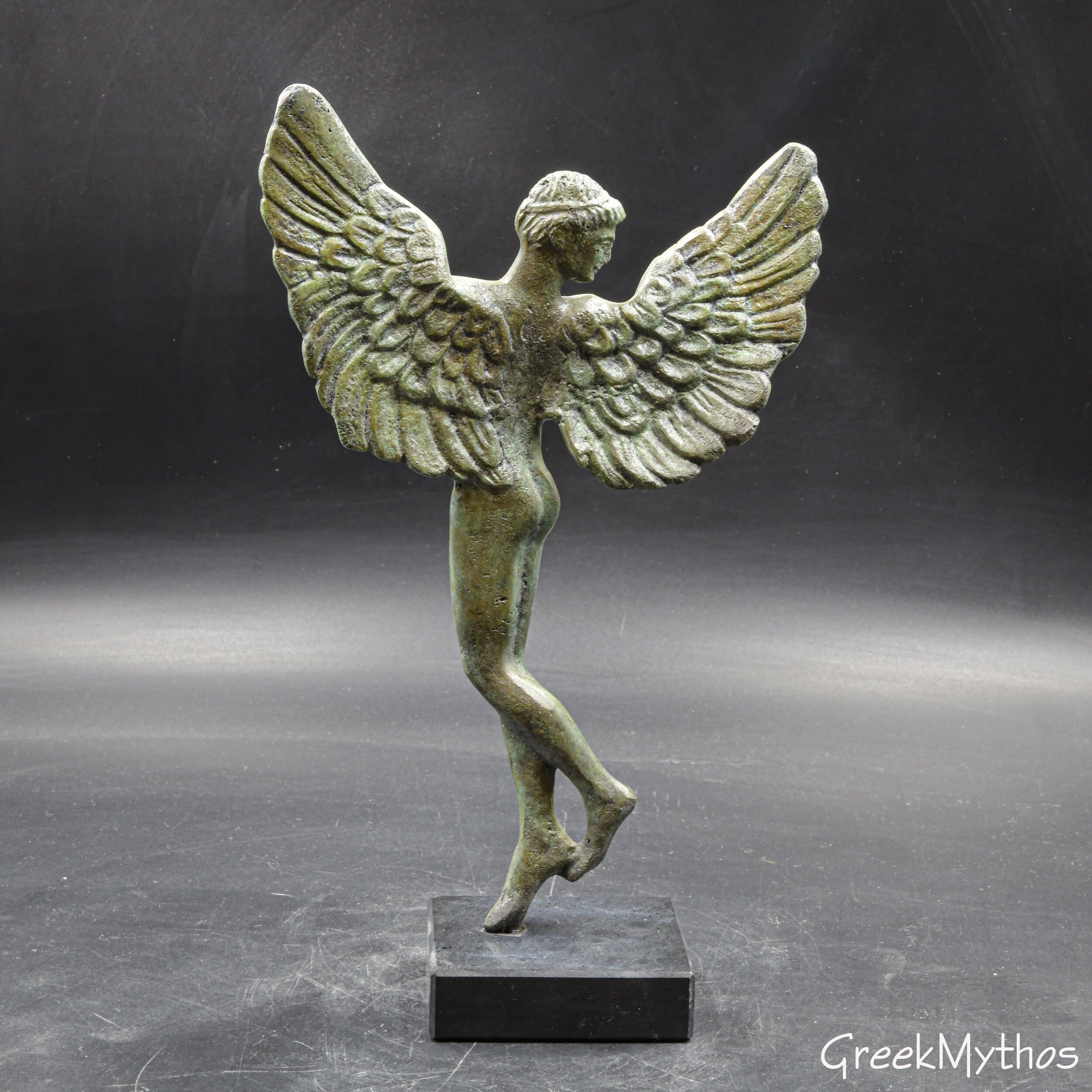 Icarus Bronze Statue Sculpture on Marble Base, Greek Mythology Figurine ...