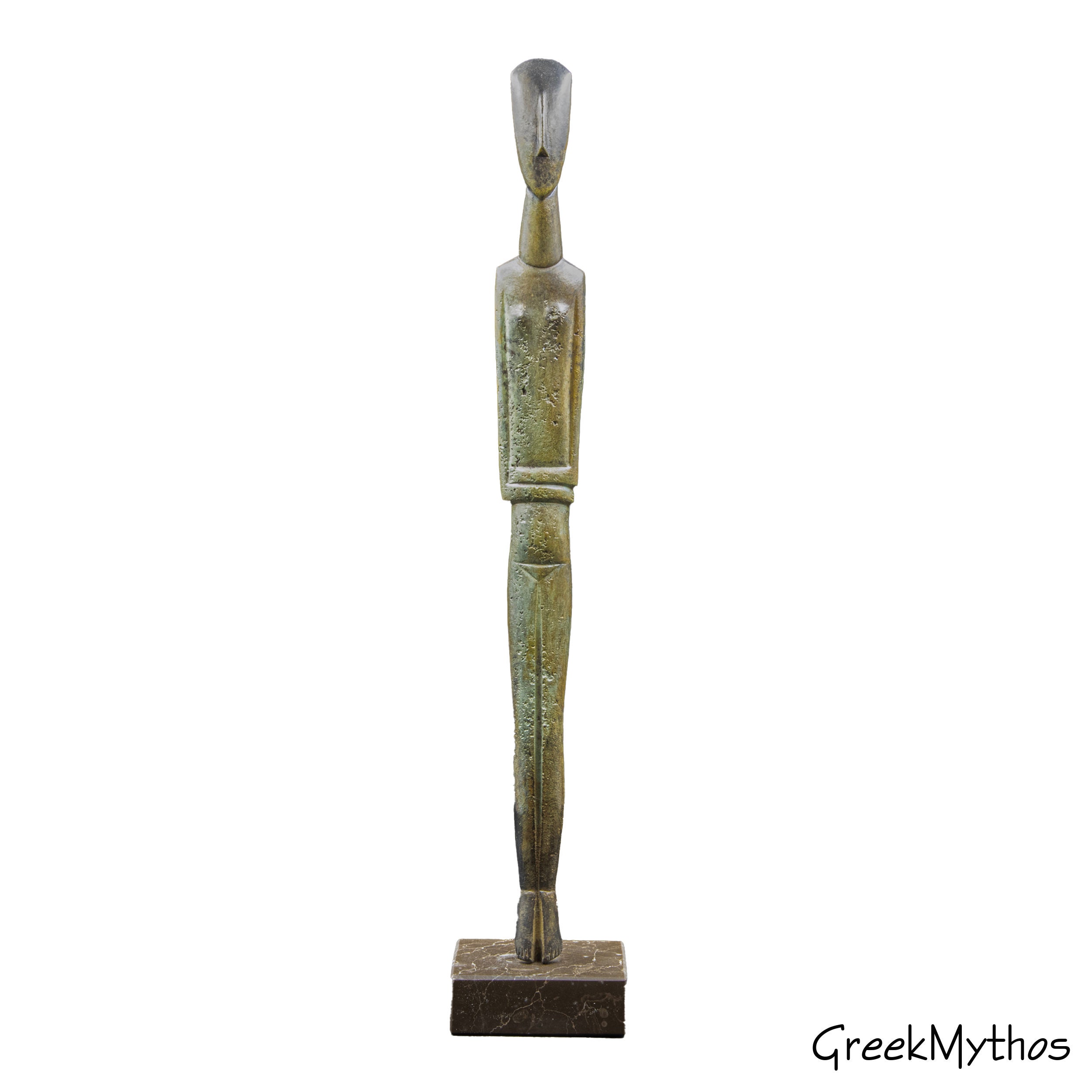 Cycladic Figurine Tall Statue, Ancient Greek Bronze Art Sculpture ...