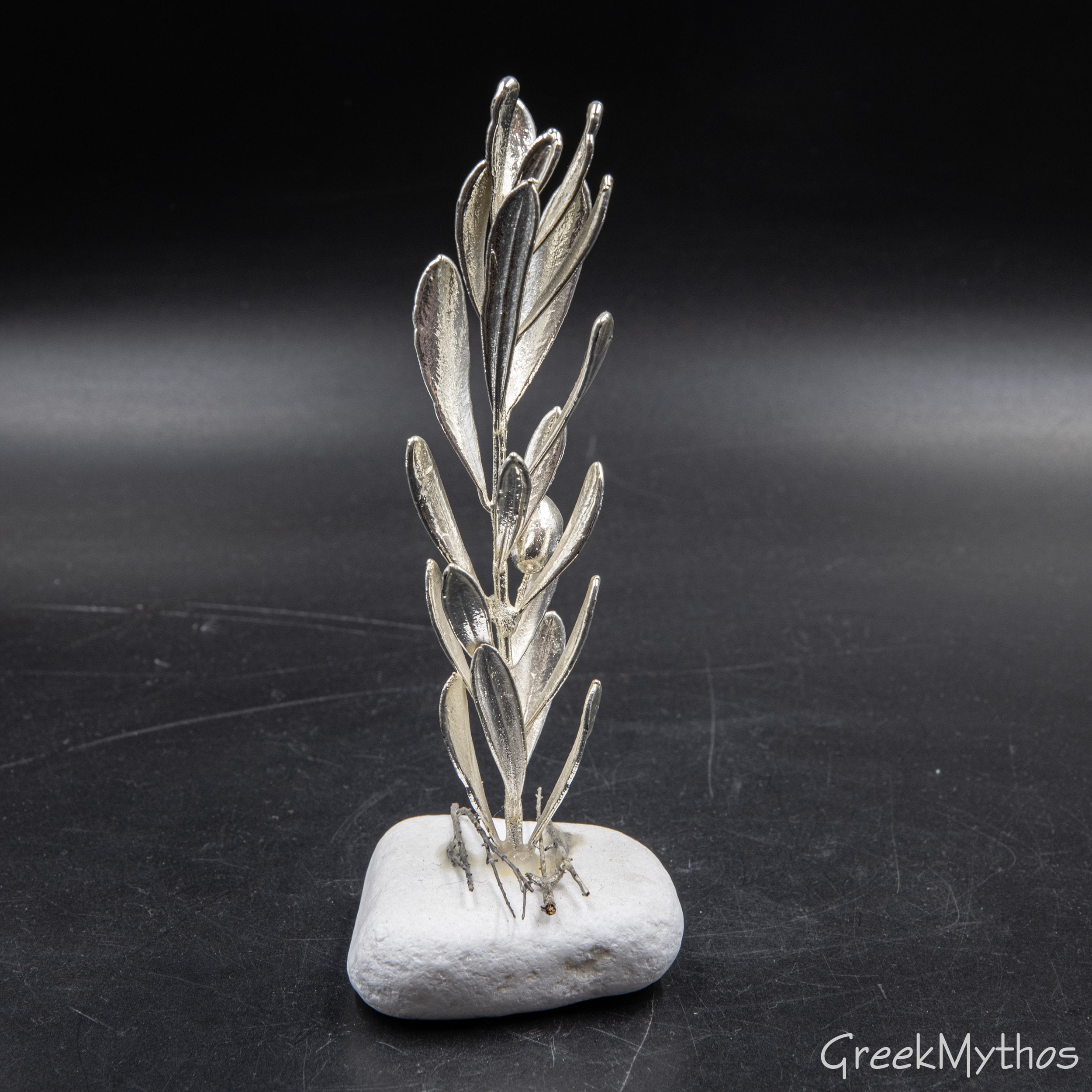Real Olive Tree Silver Twig, Natural Olive Tree Sculpture Electroplated ...