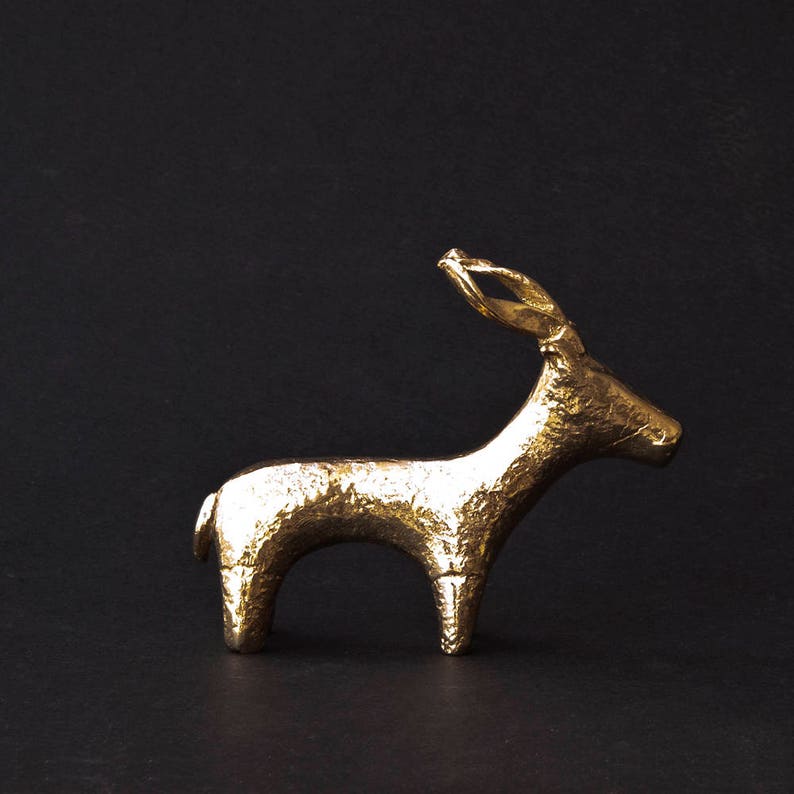 Golden Goat Santorini Greek Statue, Small Ibex Bronze Sculpture ...