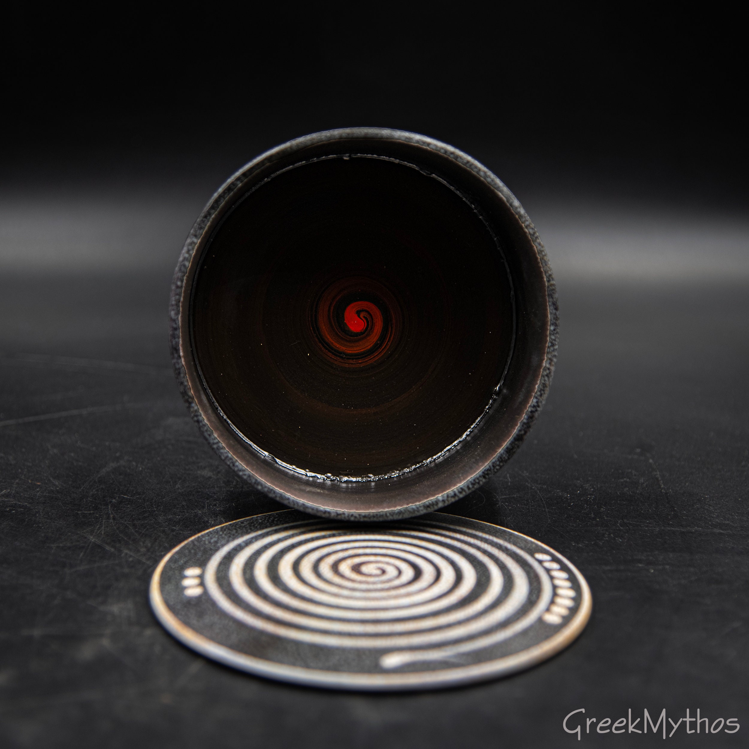 Ancient Greek Minoan Terracotta Box, Hand-Painted Black & White ...