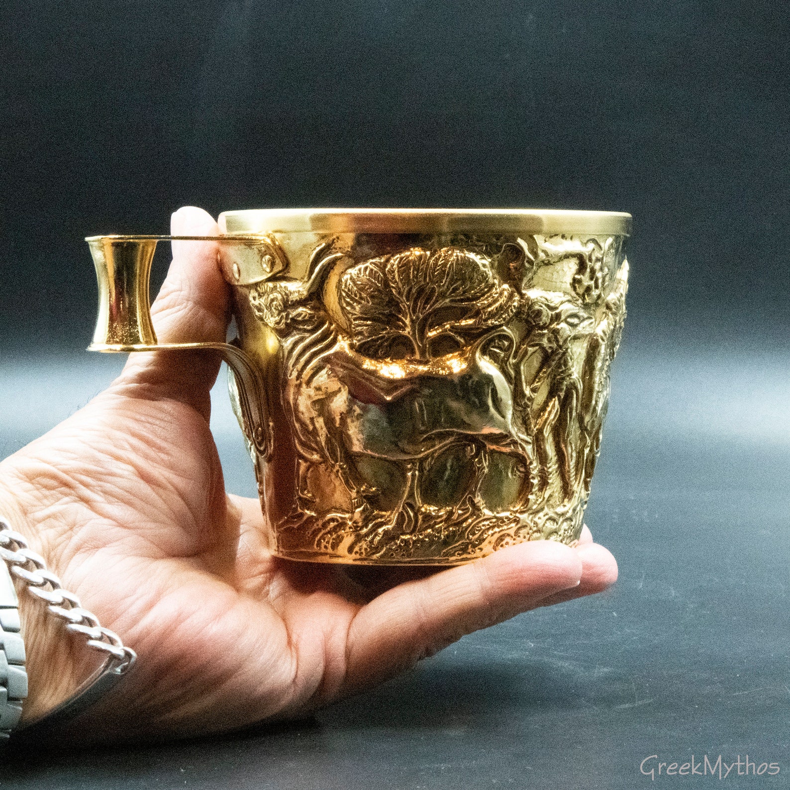 Mycenaean-minoan Gold Big Cup, Ancient Greek Artifact Museum Replica in ...