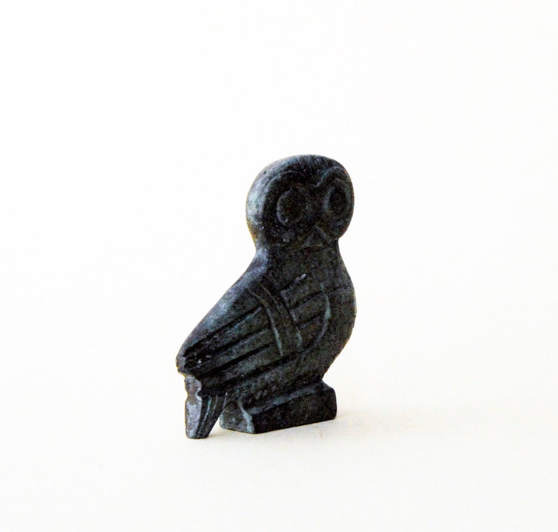 Small Bronze Flat Owl Ancient Greek Bird of Wisdom Goddess - Etsy