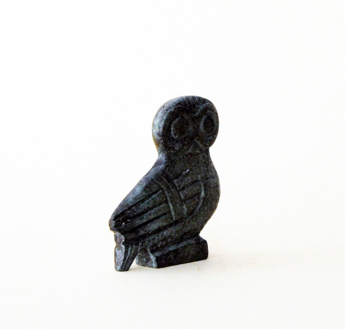 Small Bronze Flat Owl, Ancient Greek Bird of Wisdom Goddess Athena ...