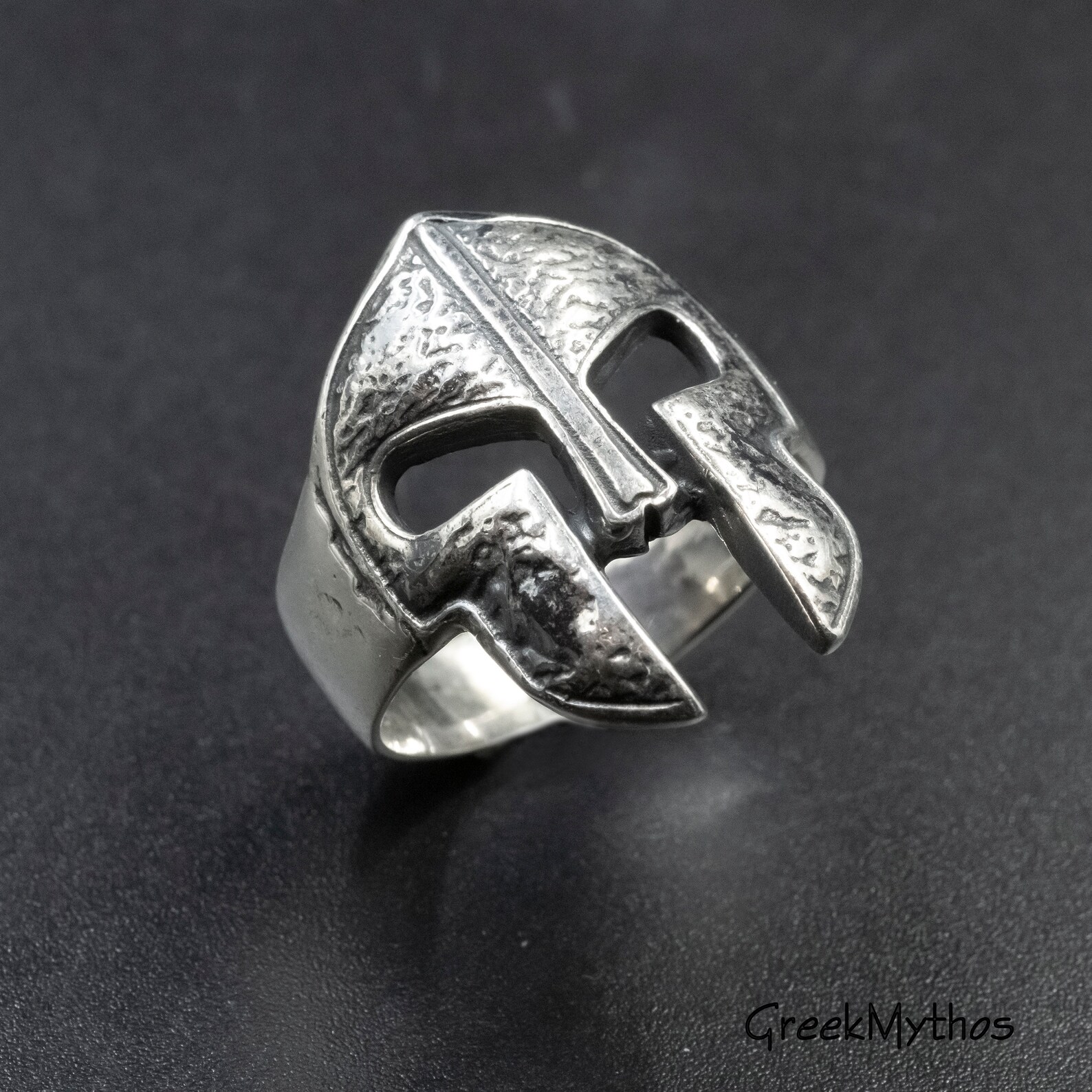 Sterling Silver Spartan Greek Helmet Ring Men Statement Ring - Etsy