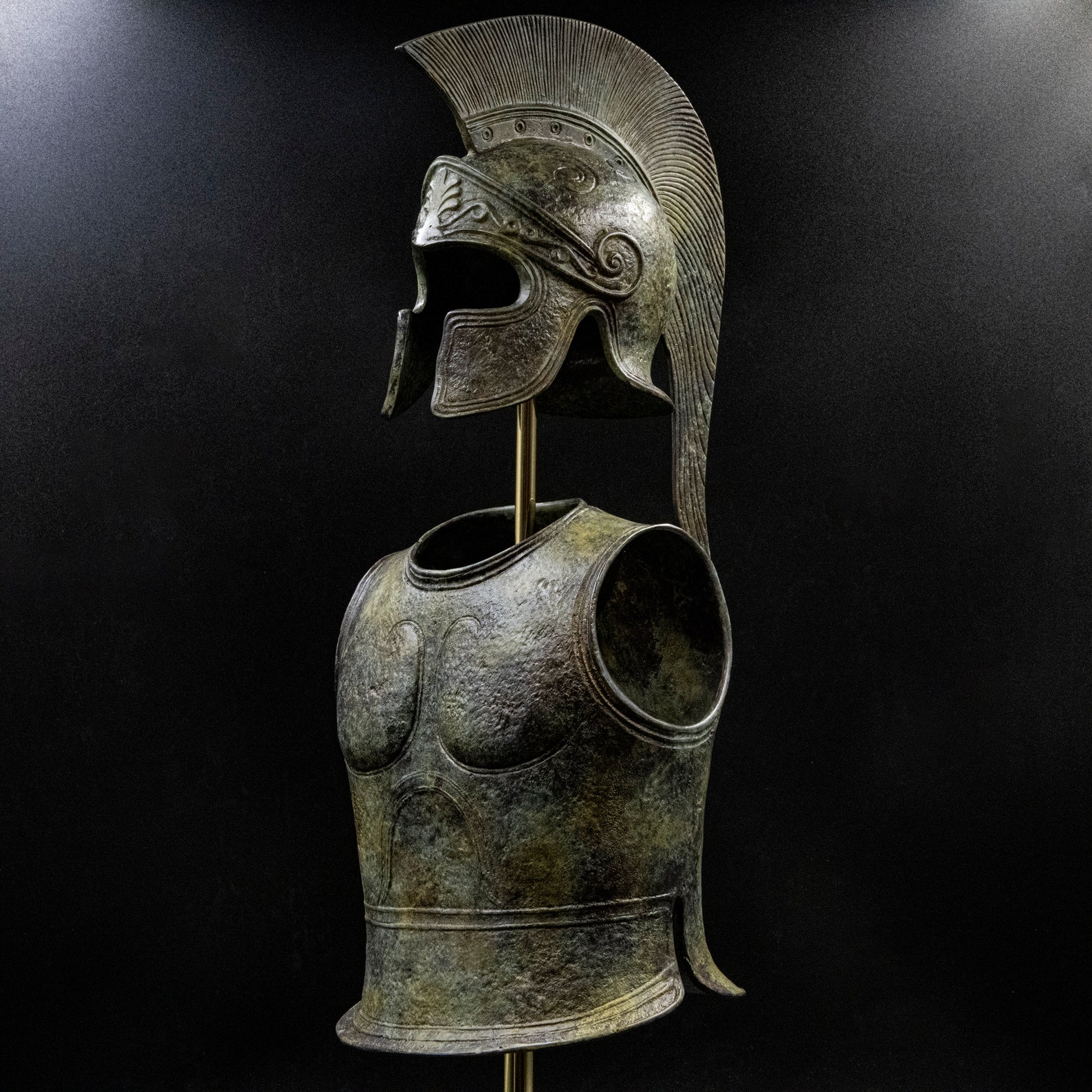 Spartan Warrior Bronze Armor Sculptured Panoply, Ancient Greek Museum ...