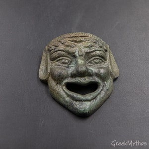 Bronze Greek Theatre Mask, Ancient Greek Drama Actors Mask, Tragedy ...