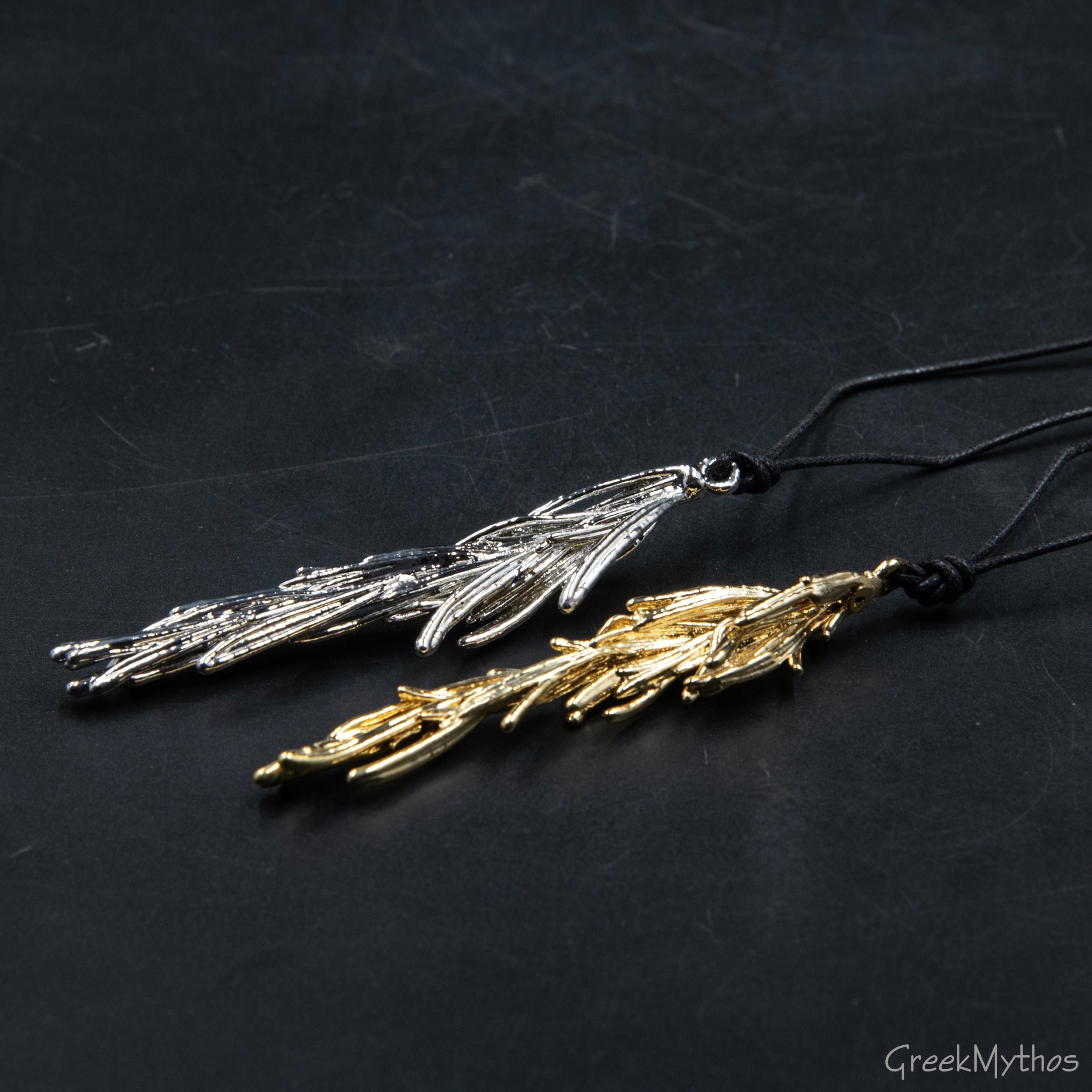 Real Rosemary Natural Twig Pendant Dipped in 999 Fine Silver or 24K ...