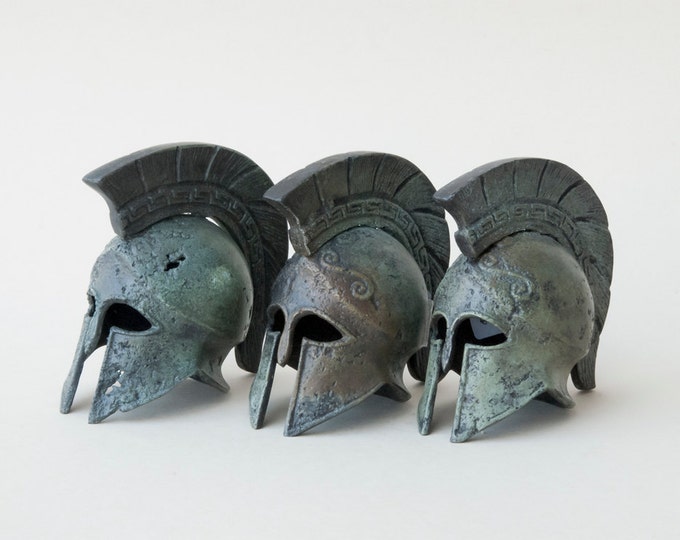 Greek Key Crest Bronze Helmet Ancient Corinthian War Helmet - Etsy