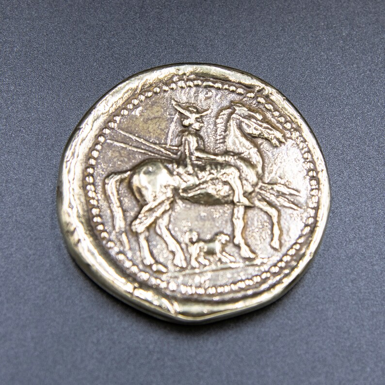 Ancient Greek Coin Replica Bronze Paperweight King Alexander | Etsy