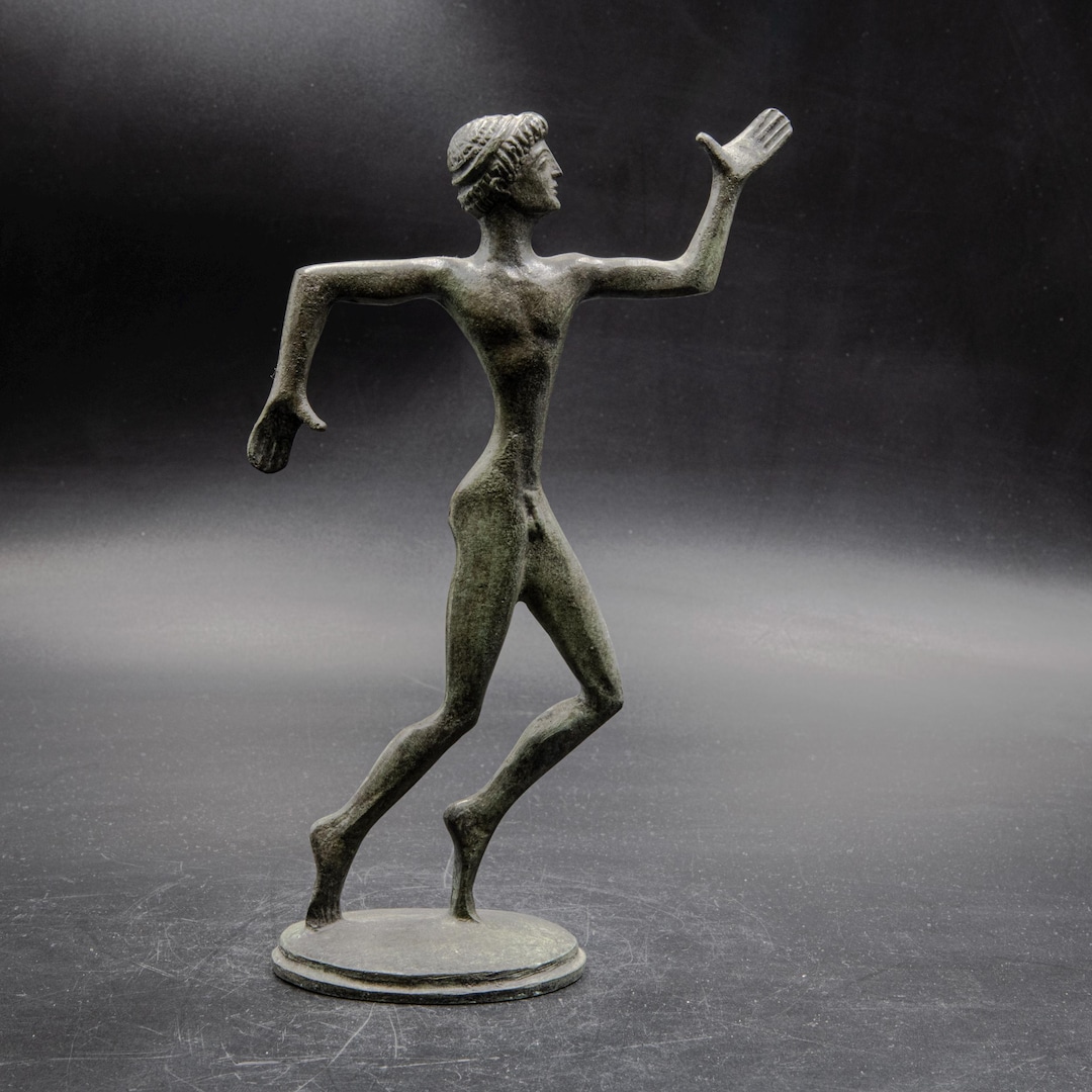 Ancient Greek Runner Athlete Bronze Statue, Metal Art Sculpture ...