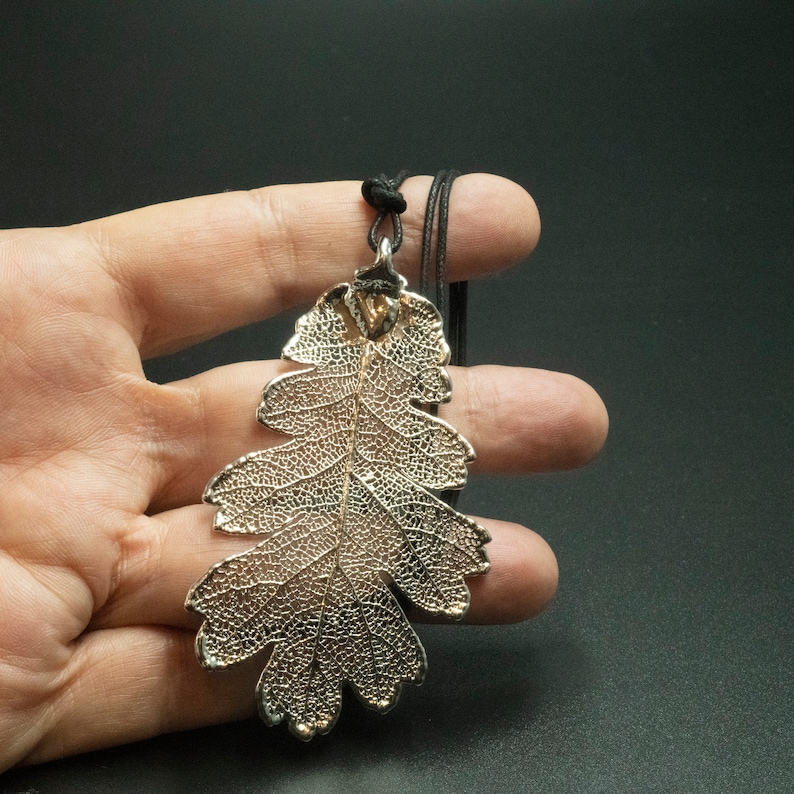 Real Oak Tree Leaf Pendant Necklace Dipped in Fine Silver or | Etsy