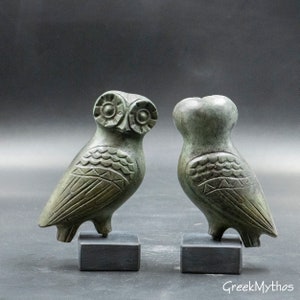Bronze Owl Greek Metal Sculpture, Museum Replica, Ancient Greece Art ...