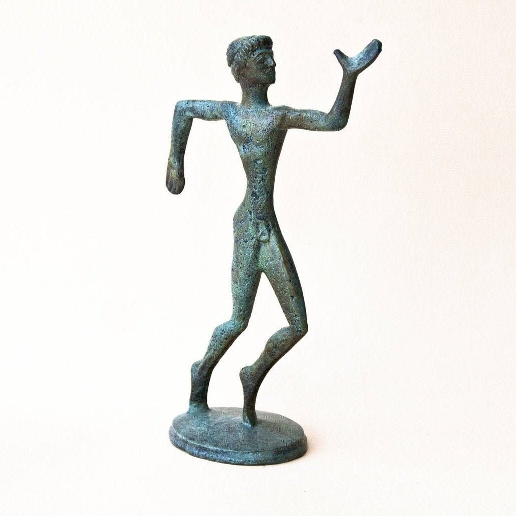 Ancient Greek Runner Athlete Bronze Statue, Metal Art Sculpture ...