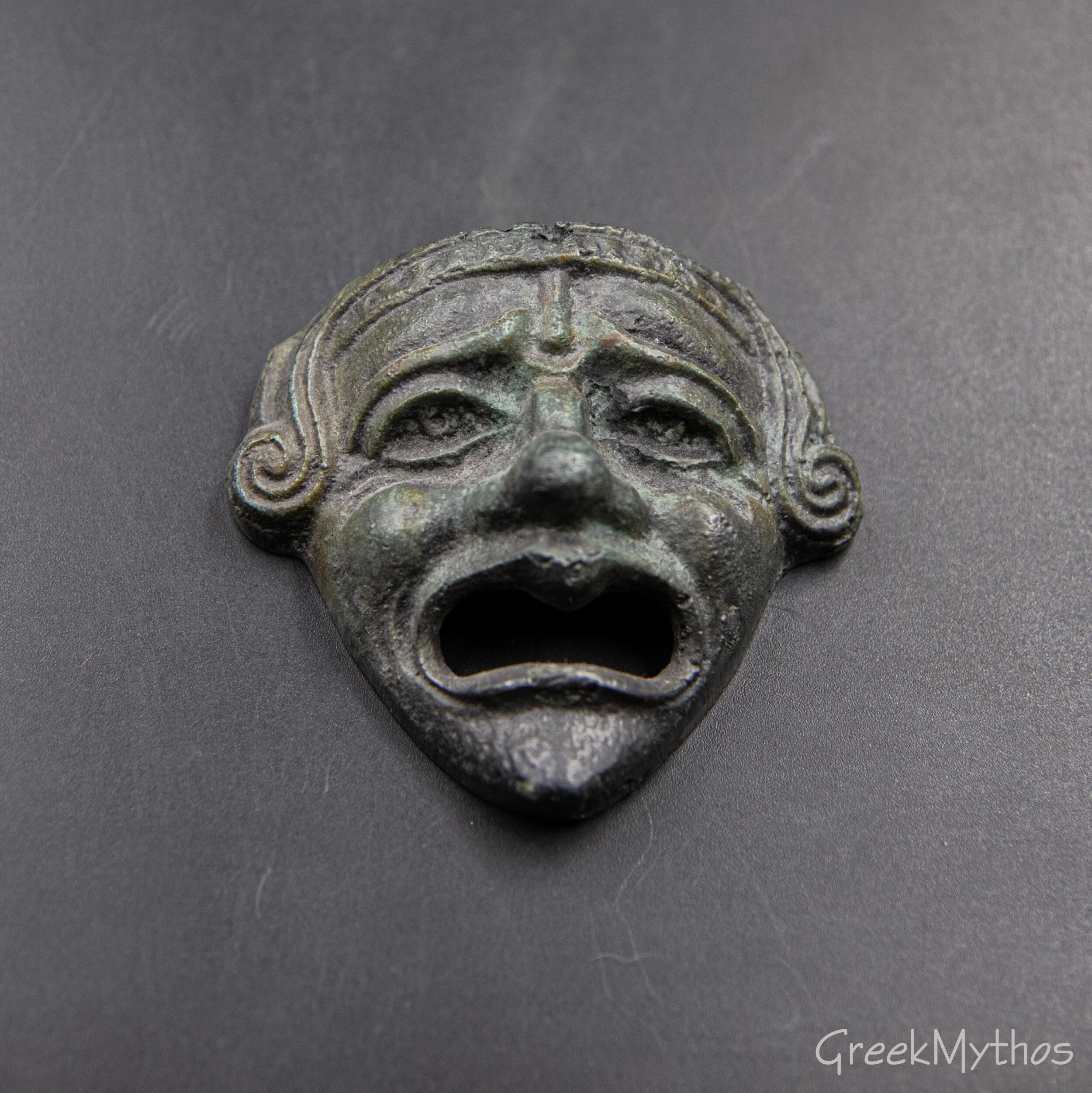 Bronze Greek Theatre Mask, Ancient Greek Drama Actors Mask, Tragedy ...
