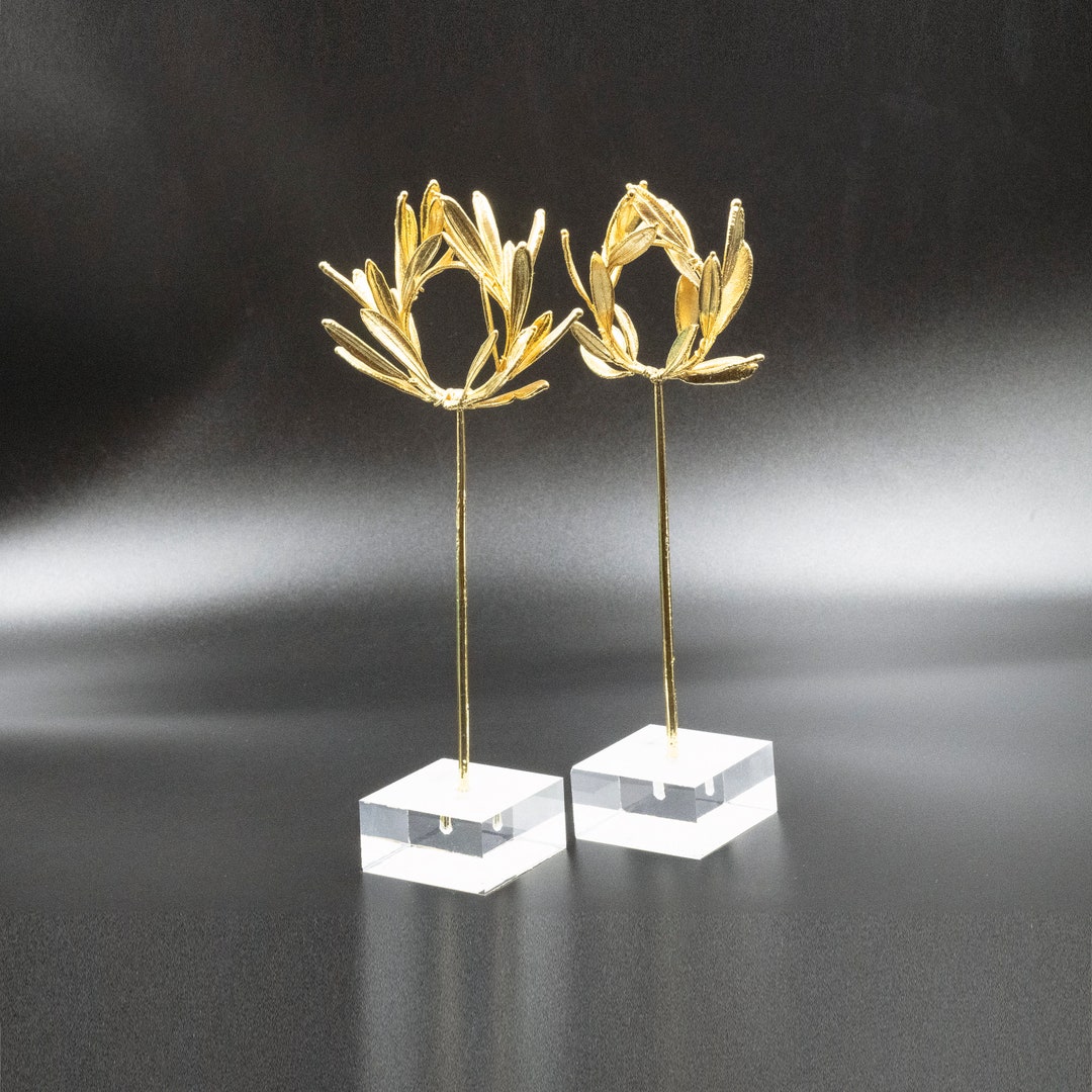 Real Olive Leaves Gold Wreath, Natural Olive Tree Branch Dipped in 24K ...