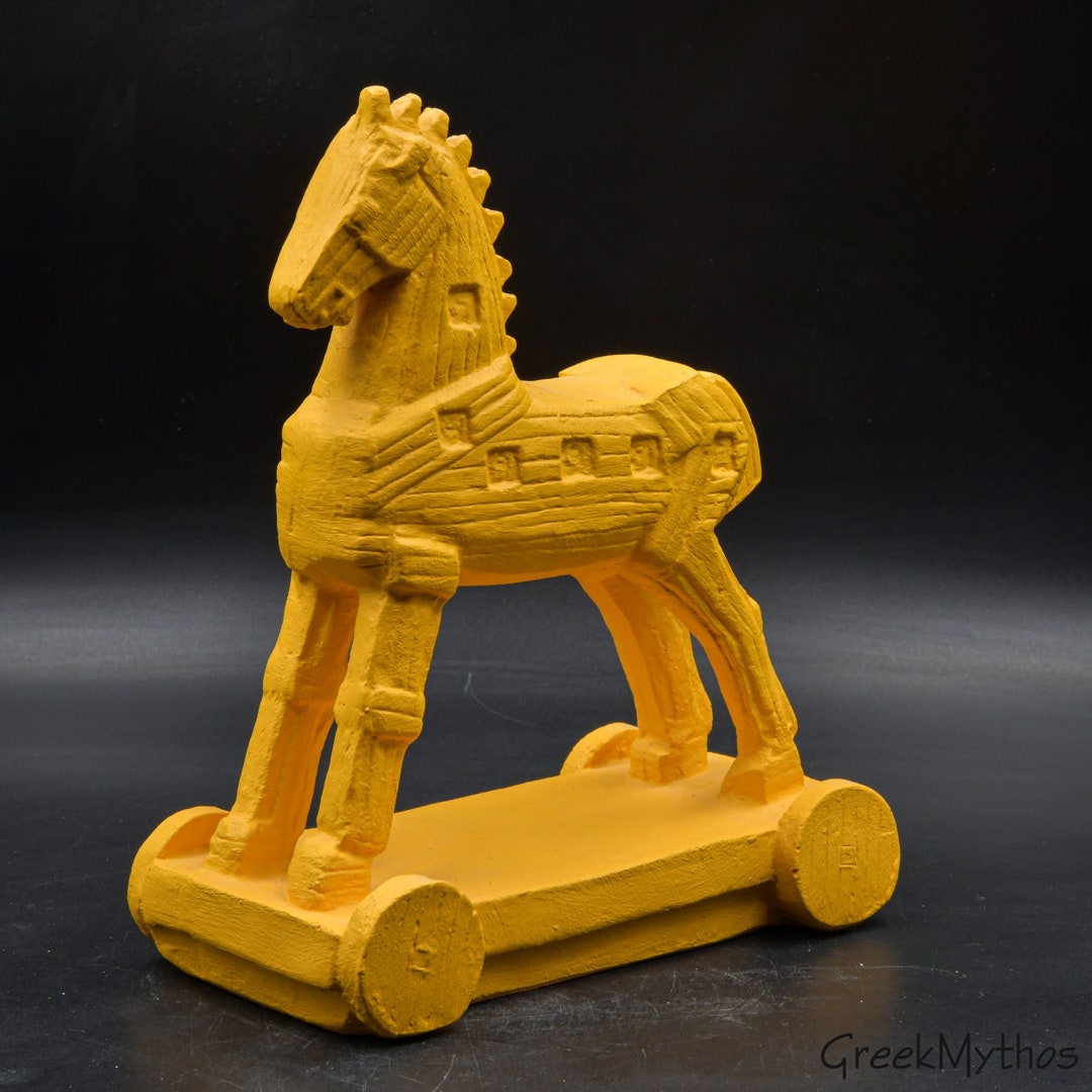 The Trojan Horse, Greek Mythology Yellow Horse Pop Art Sculpture ...