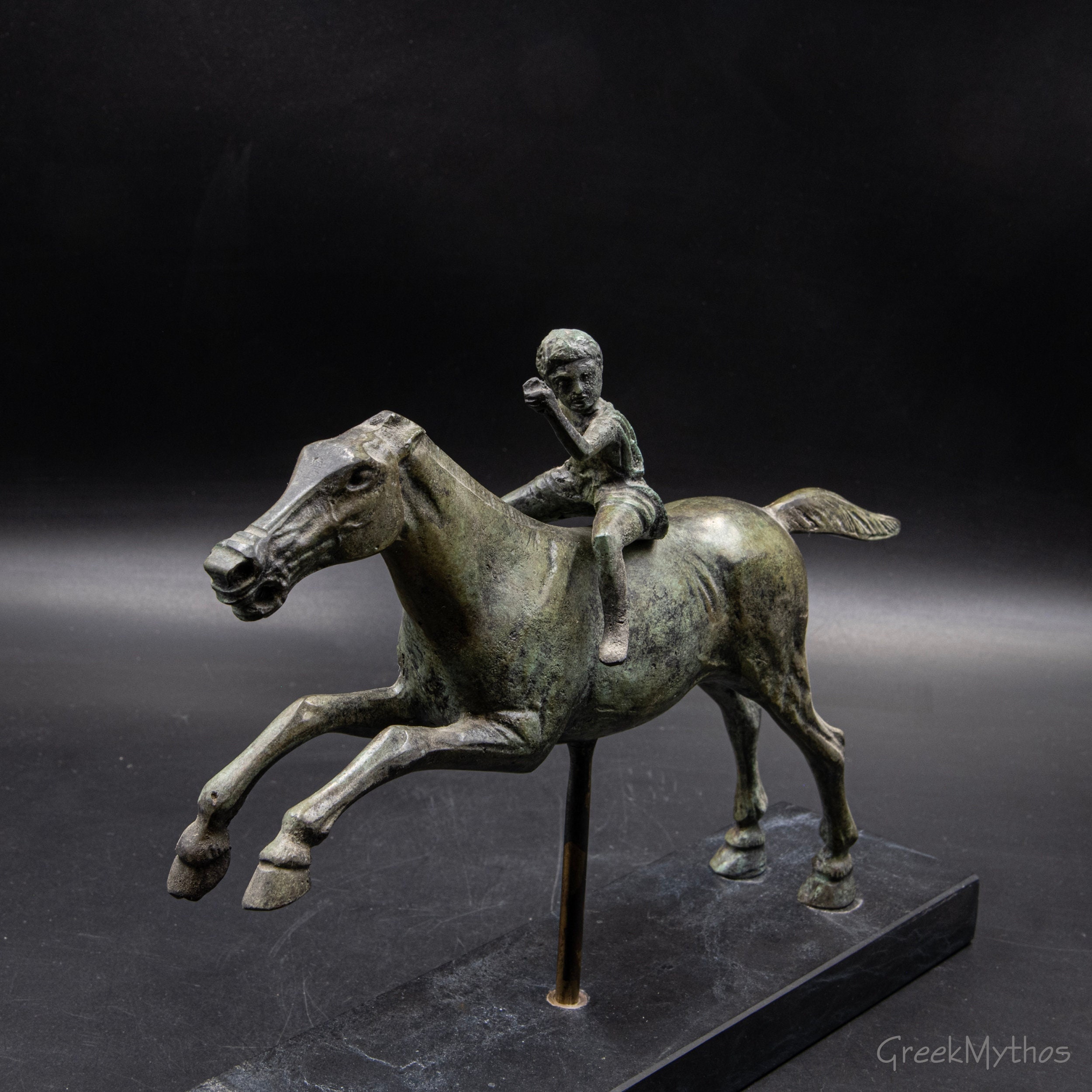 Ancient Greek Horse Riding Bronze Statue Museum Replica, Horse and ...