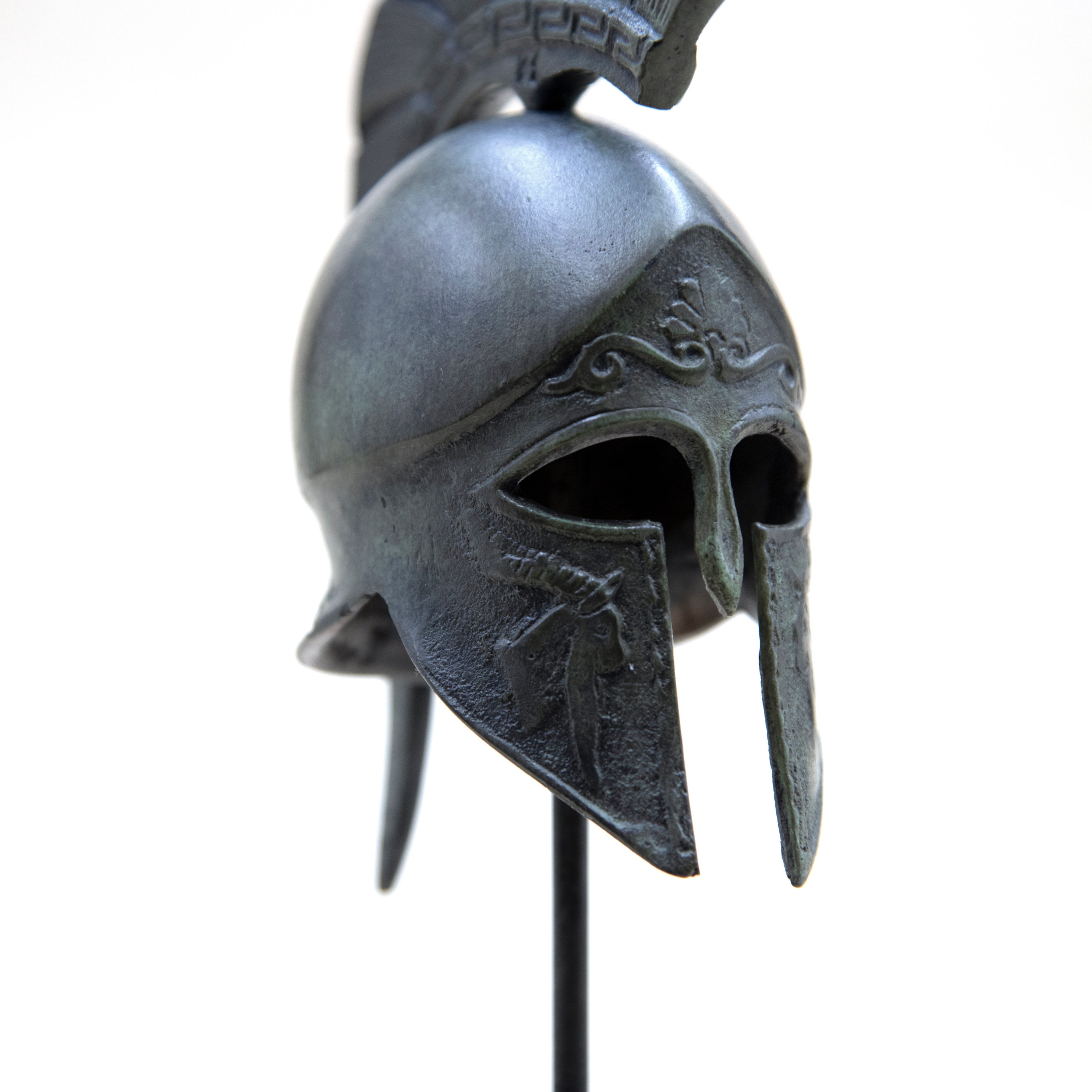 Ancient Greek Bronze Helmet, Greek Key Crest Helmet, Corinthian War ...