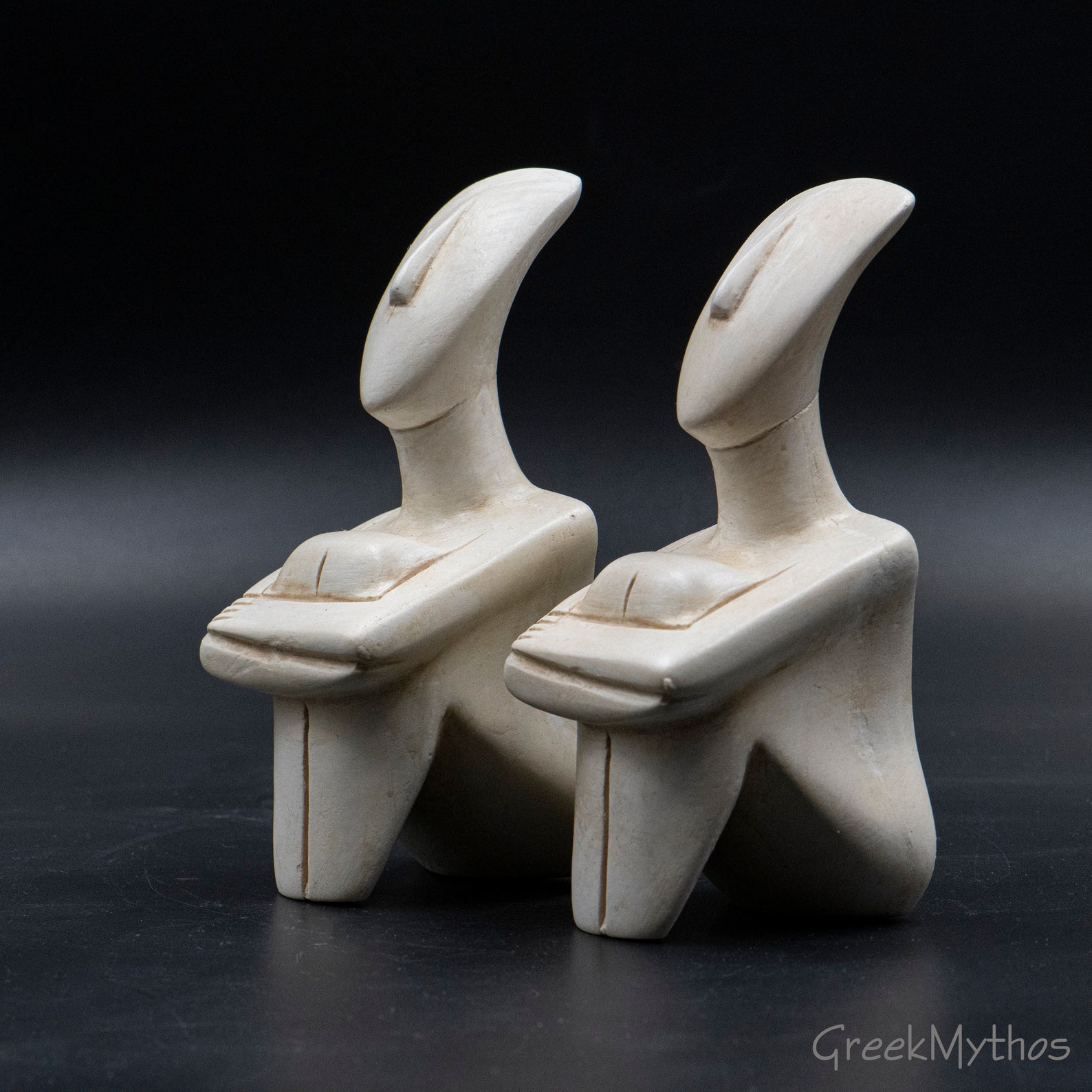 Greek Cycladic Sitting Figurine Minimalist Statue Abstract - Etsy