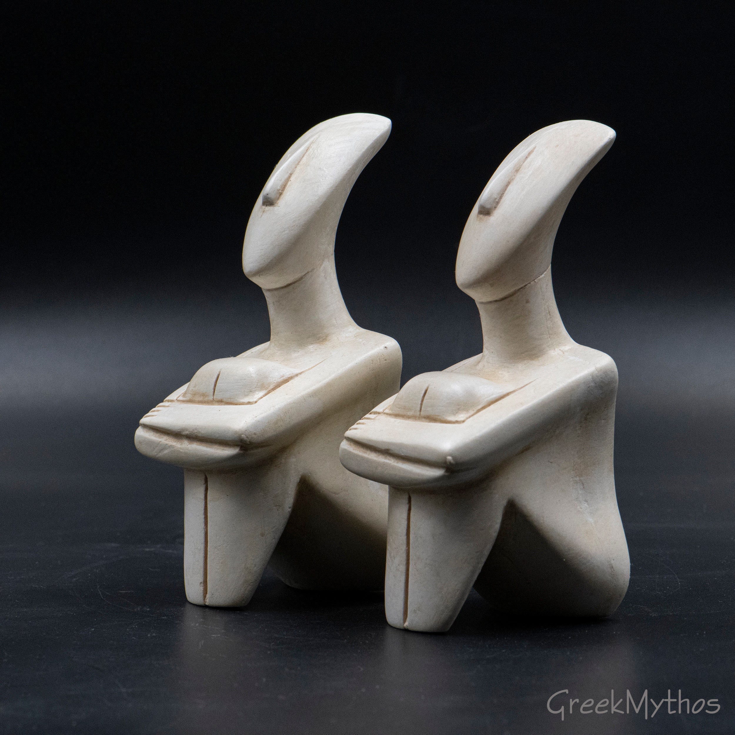 Greek Cycladic Sitting Figurine Minimalist Statue, Abstract Greek ...