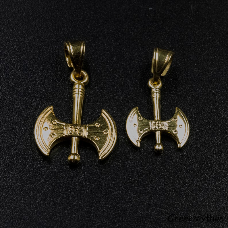 Gold Double Ax Necklace Ancient Minoan Cretan Pendant Double | Etsy