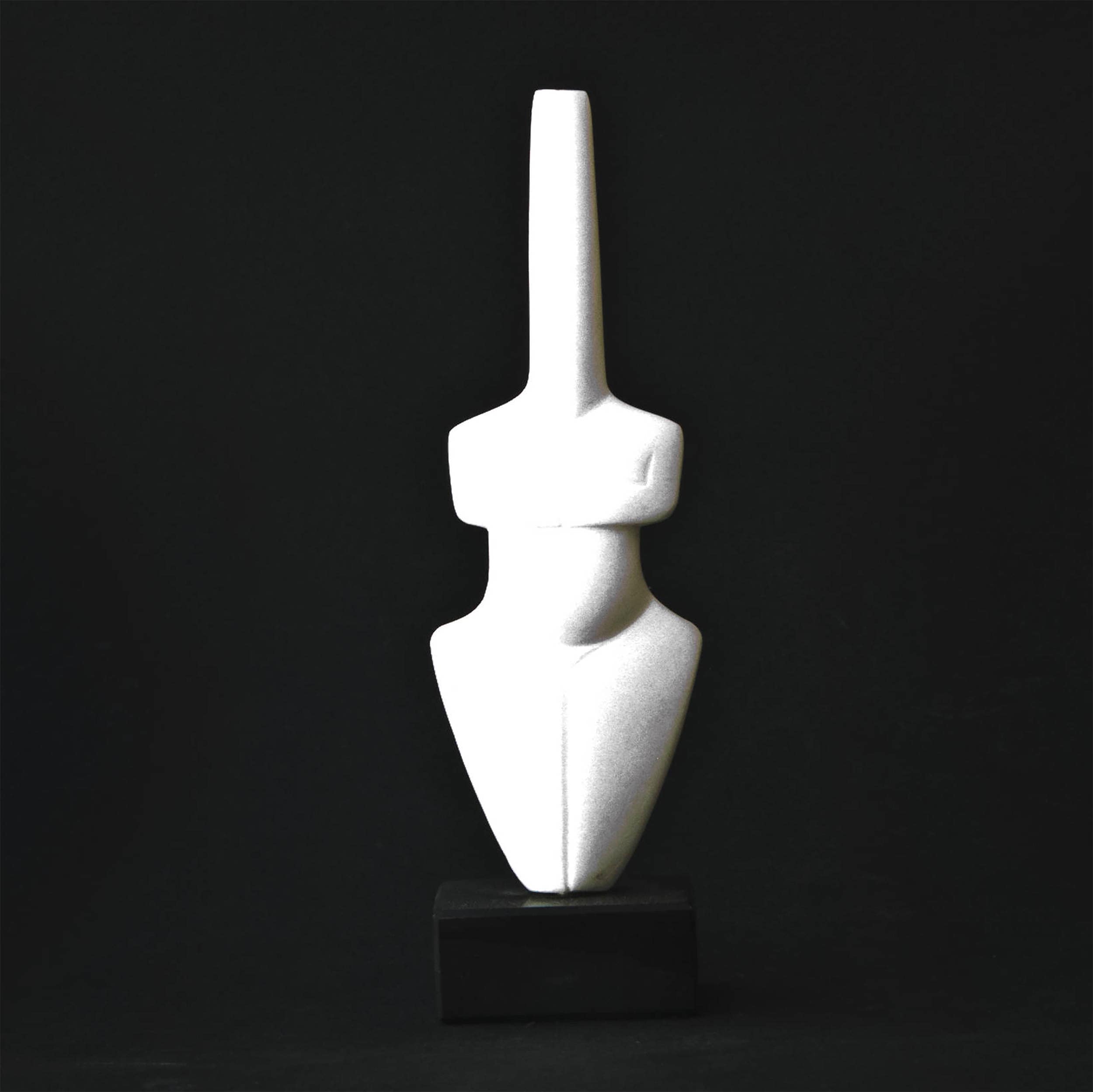 White Marble Sculpture, Abstract Female Greek Cycladic Figurine Statue ...