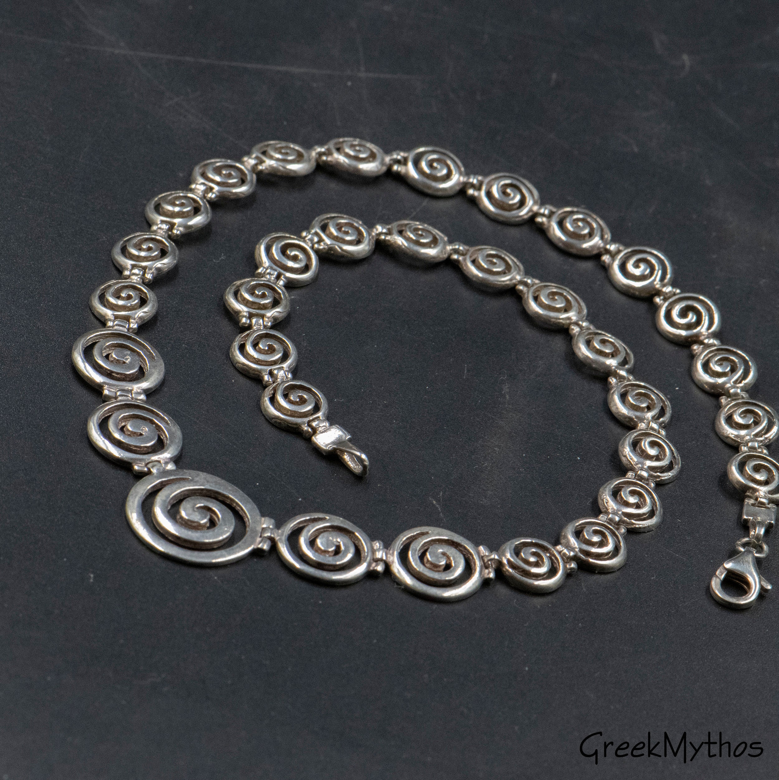 Sterling Silver Greek Minoan Spiral Links Necklace, Ancient Greek ...