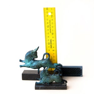 Greek Minoan Bull Bronze Sculpture, Bull in Leap Metal Sculpture, Greek ...