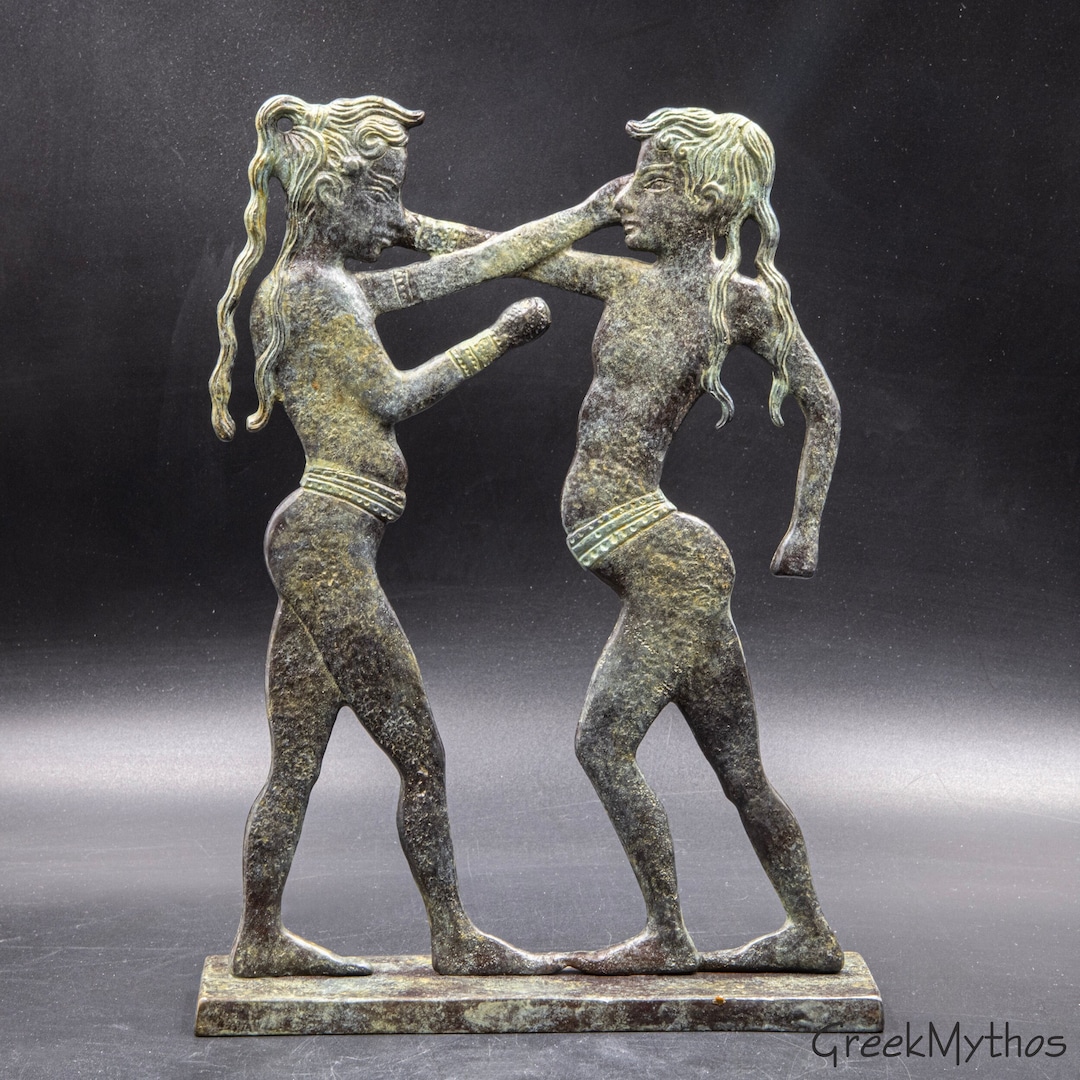 Ancient Santorini Boxers Bronze Statue, Museum Reproduction of ...