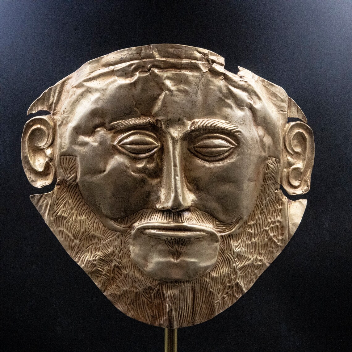 Large Ancient Greek Mycenean Mask of Agamemnon, Copper 24K Gold Plated ...