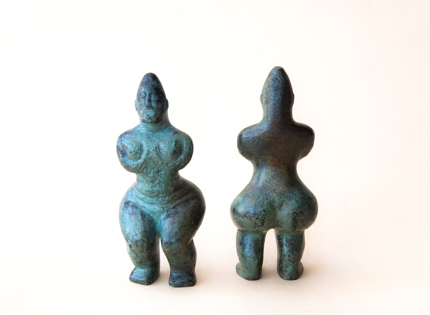 Greek Cycladic Woman Figurine Bronze Statue, Abstract Metal Art ...