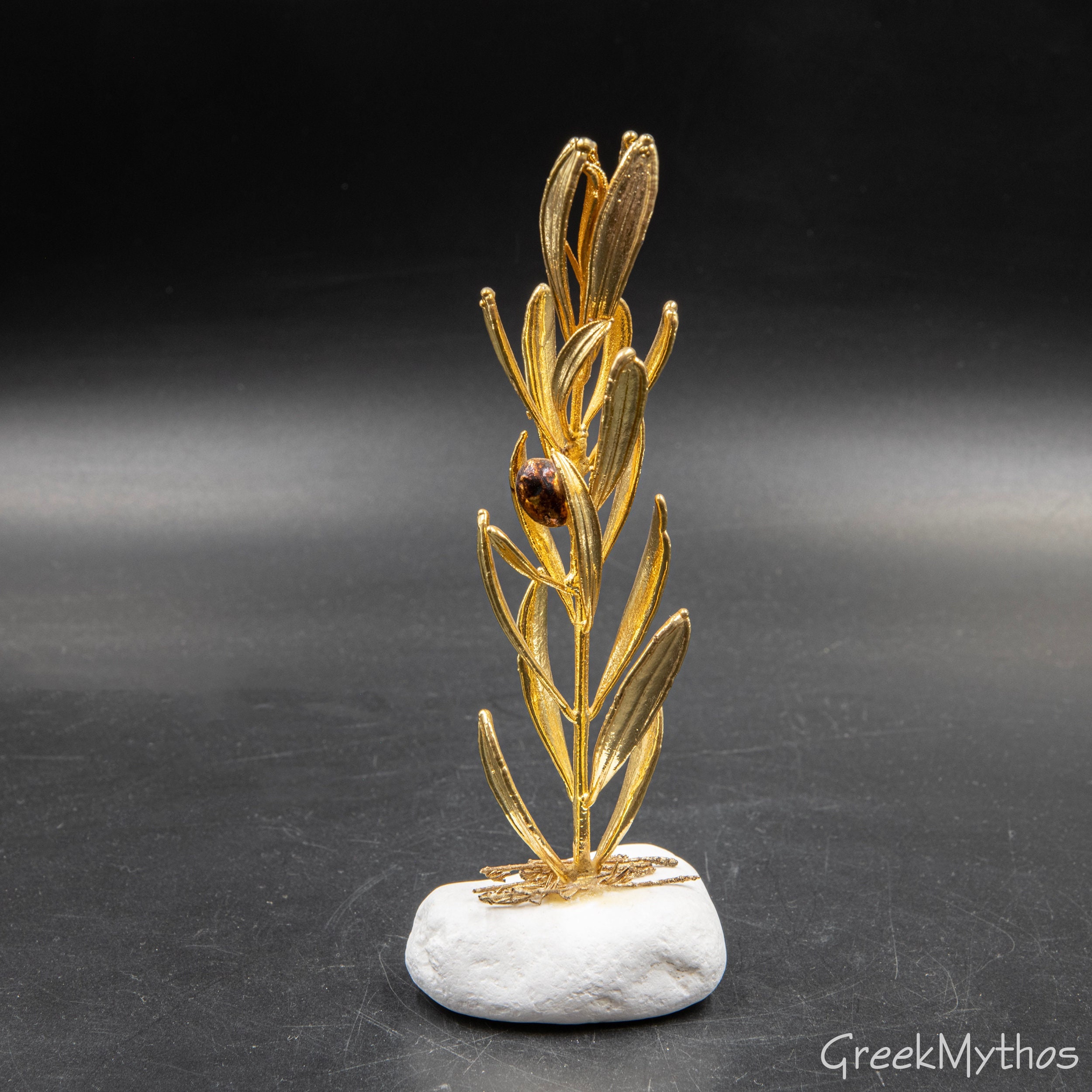 Real Olive Tree Gold Twig, Natural Olive Tree Sculpture Dipped in 24K ...